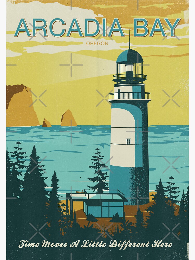 "Arcadia Bay - Vintage Tourism Poster" Sticker for Sale by BenClark ...