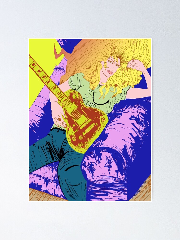 "Rocker Musician Girl" Poster for Sale by robobop | Redbubble
