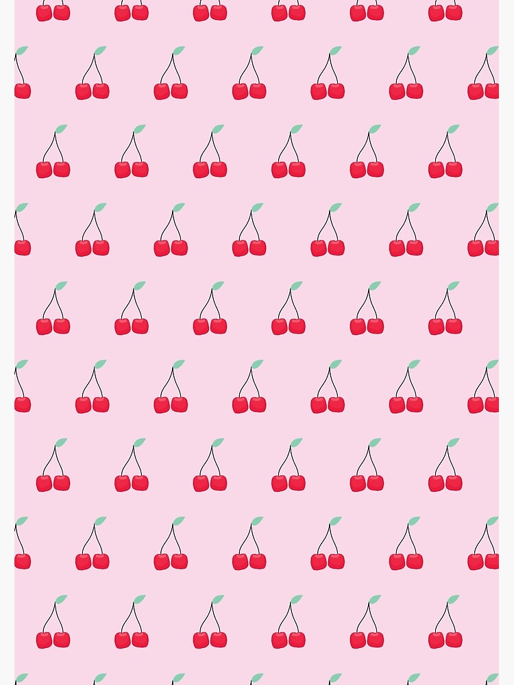 "Vintage Cherry Pattern ( pink background )" Poster for Sale by ...