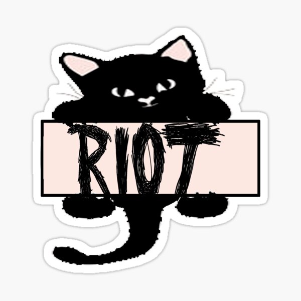 "Riot Cat" Sticker for Sale by serpentsky17 | Redbubble
