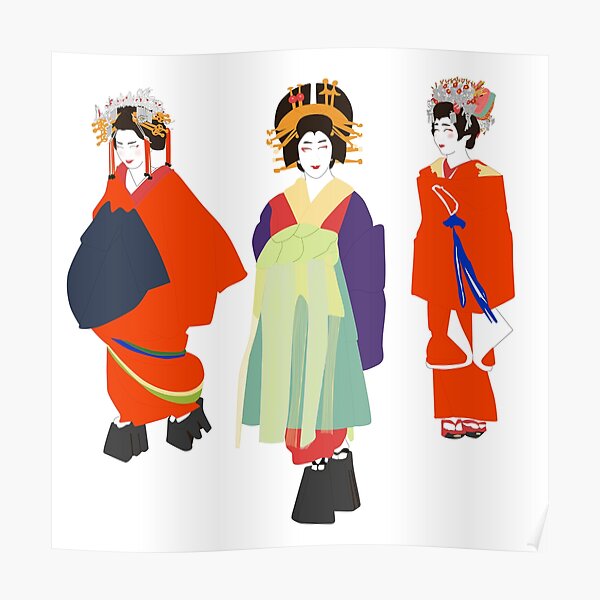 "Tayuu, Oiran, and Shinzo" Poster for Sale by KHRArts | Redbubble