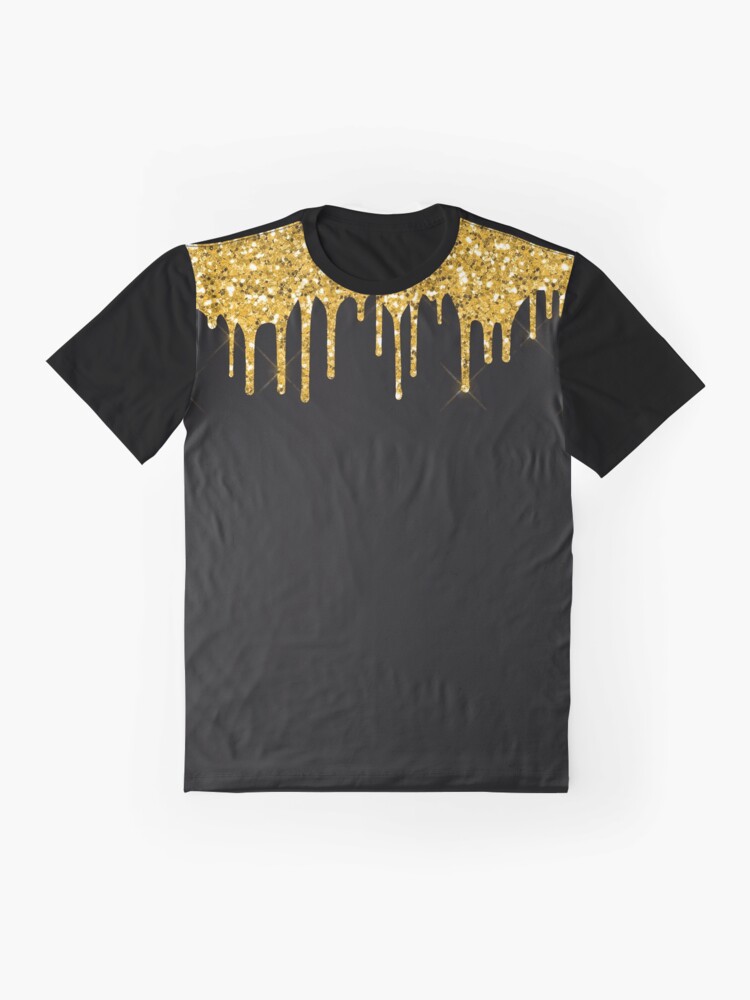 "Gold Glitter Sparkle Drips" T-shirt for Sale by ColorFlowArt ...