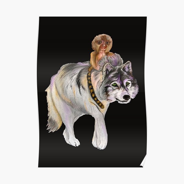 "Pygmy Marmoset and Wolf" Poster by MariaSibireva | Redbubble