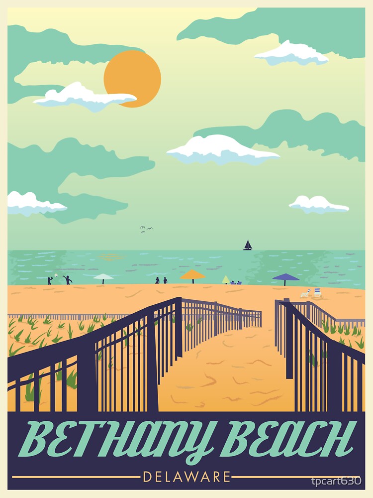 "Bethany Beach Travel Poster" Sticker by tpcart630 | Redbubble