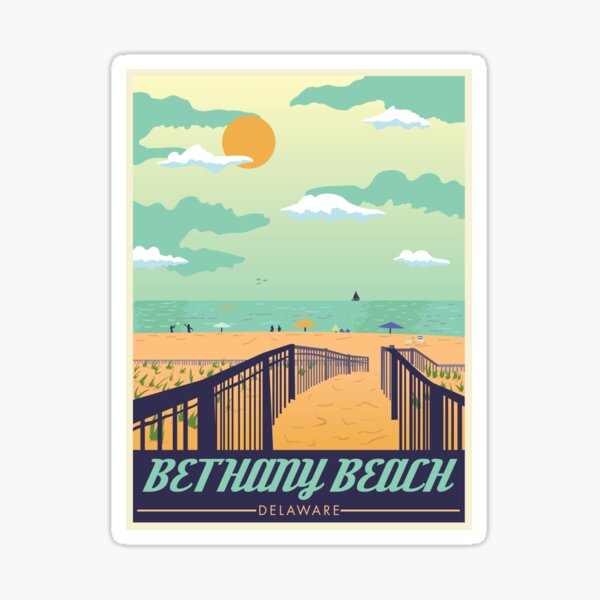 "Bethany Beach Travel Poster" Sticker by tpcart630 | Redbubble