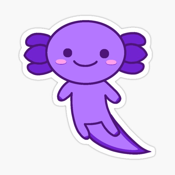 "Purple Axolotl" Sticker for Sale by SmolPotatoShop | Redbubble