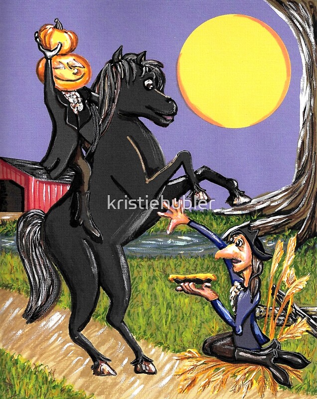 "Headless Horseman Ichabod Crane Sleepy Hollow Exchanging Pumpkin" by ...