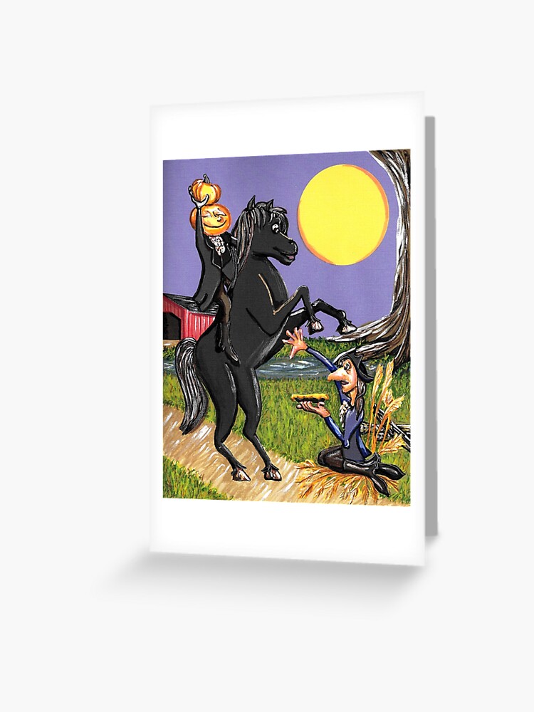 "Headless Horseman Ichabod Crane Sleepy Hollow Exchanging Pumpkin ...