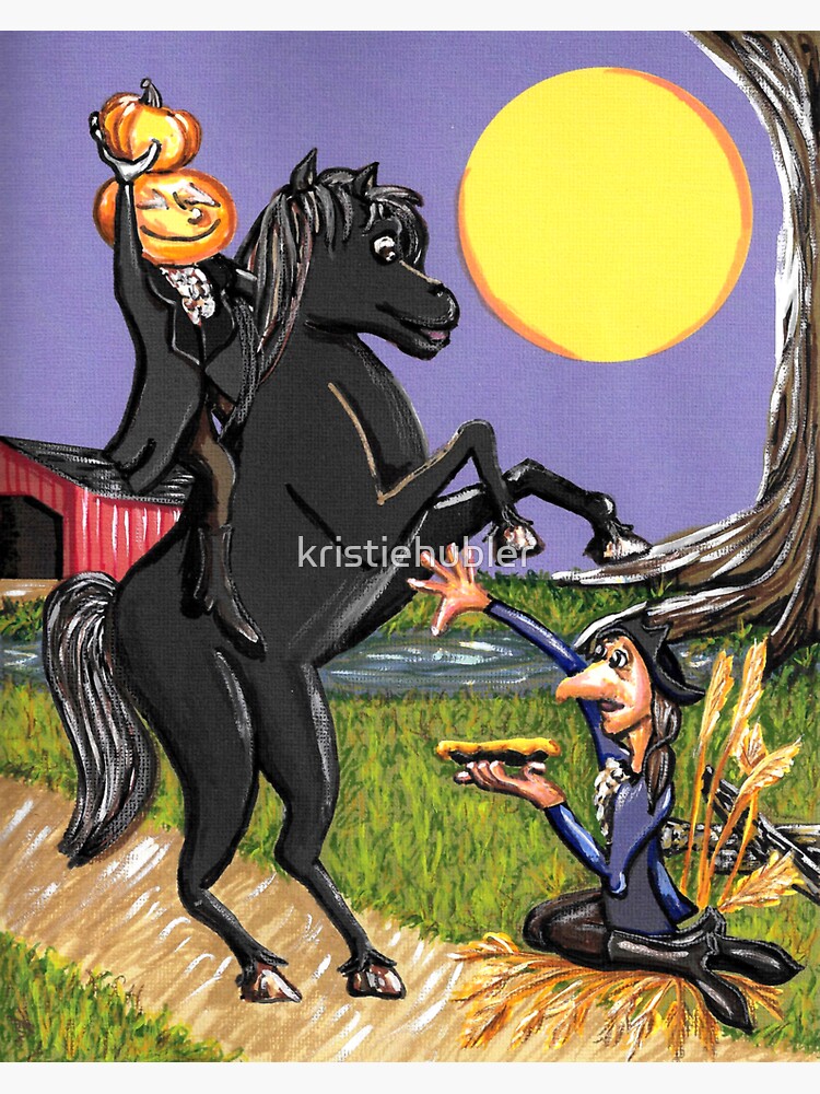 "Headless Horseman Ichabod Crane Sleepy Hollow Exchanging Pumpkin ...