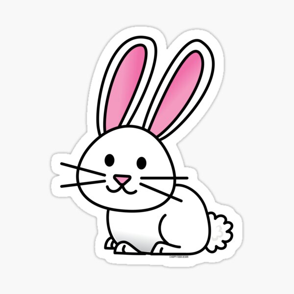 "Rabbit bunny lucky white fluffy tail long ears" Sticker for Sale by ...
