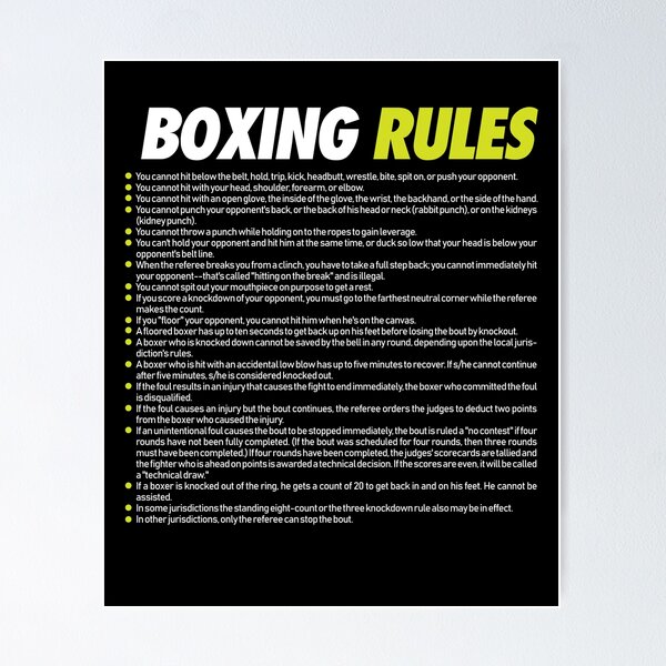"Boxing Rules" Poster for Sale by BOBSMITHHHHH | Redbubble