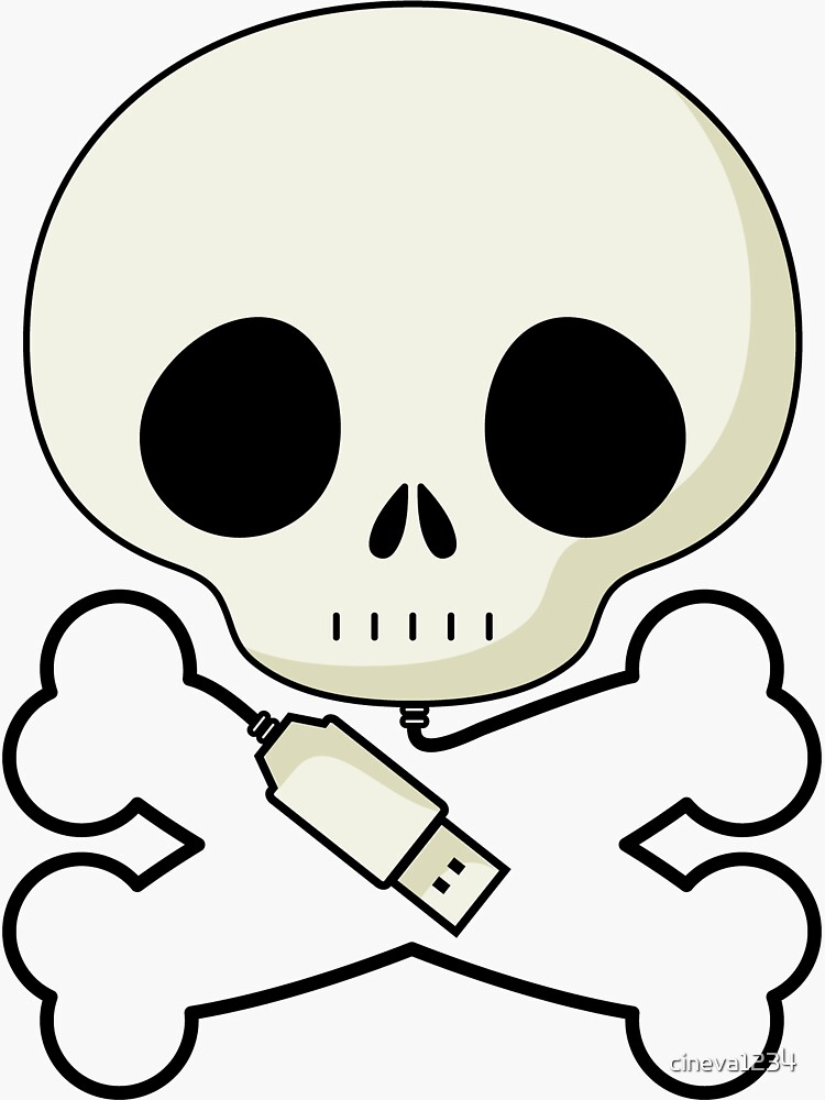 "USB Skull- Sticker" Sticker for Sale by cineva1234 | Redbubble