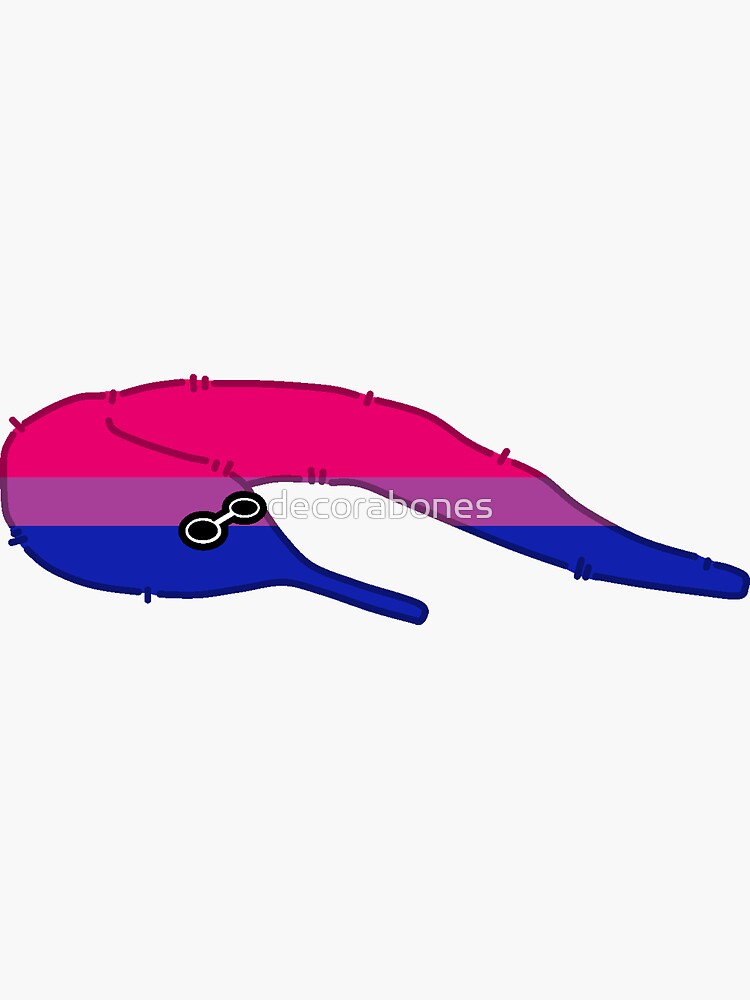 "bisexual worm on a string" Sticker for Sale by decorabones | Redbubble