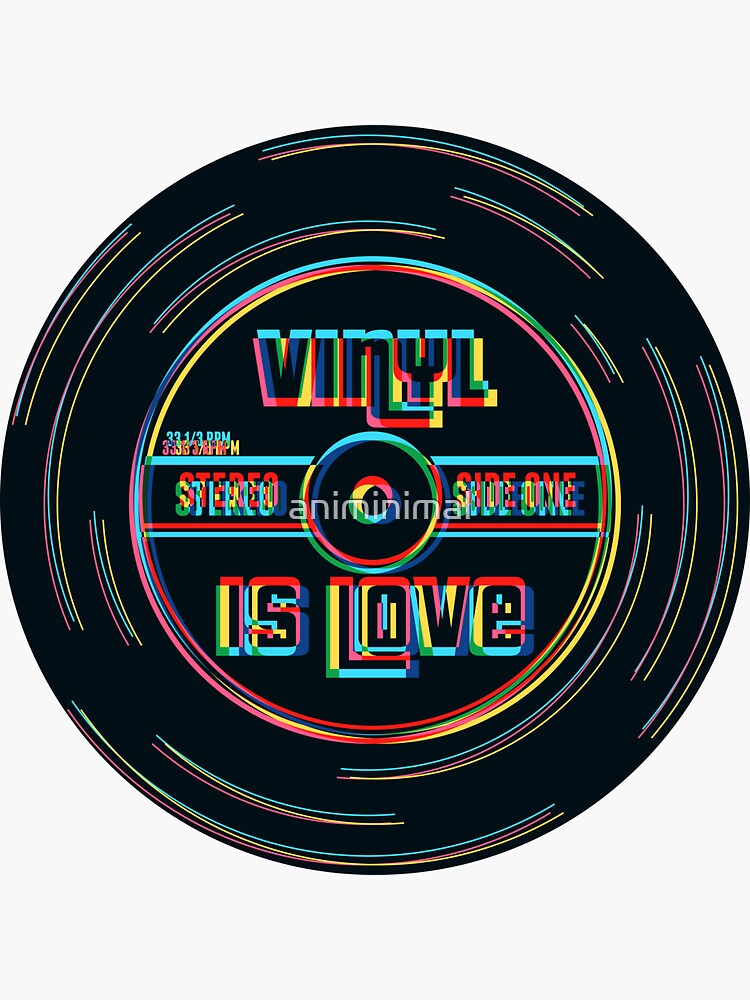 "CMYK Vinyl 2 (black)" Sticker for Sale by animinimal | Redbubble