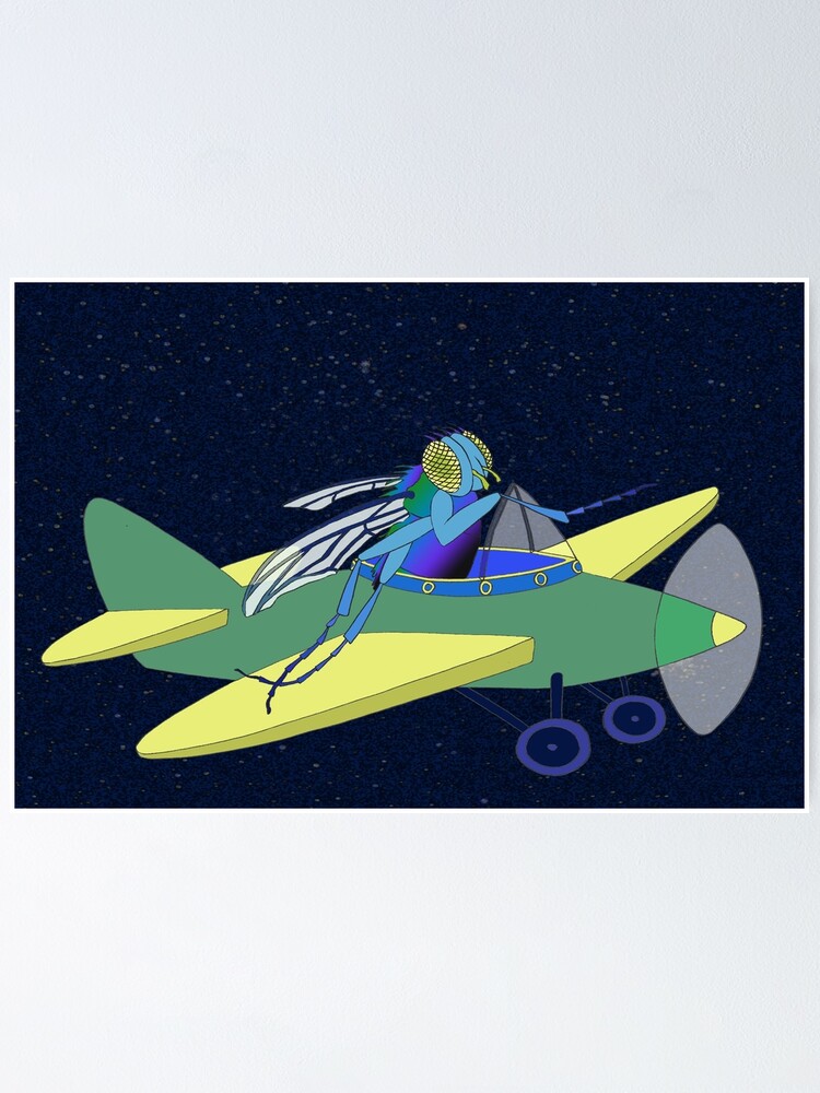 Póster «Volando - Una mosca volando un avión» de colemanco | Redbubble