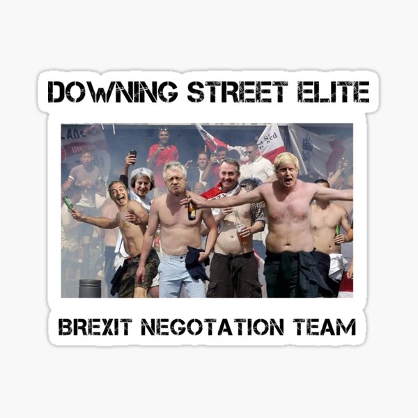 "Funny Brexit T Shirt Downing Street Elite" Sticker by ALucreMusket ...