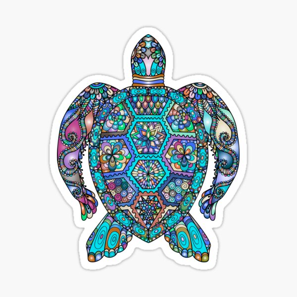 "Trippy Sea Turtle" Sticker for Sale by MysticFeline | Redbubble