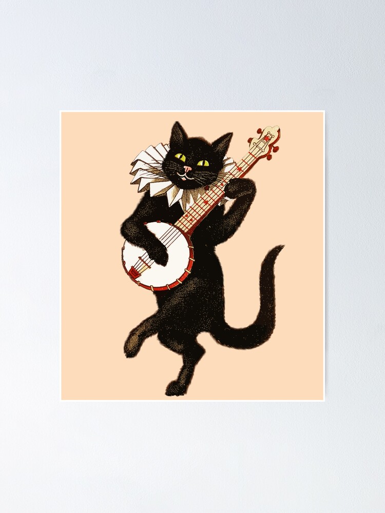"Banjo Cat" Poster by CRHerrera | Redbubble
