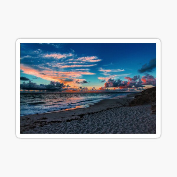 "Sandy Beach Tropical Ocean Sunset" Sticker for Sale by ultimatedigital ...