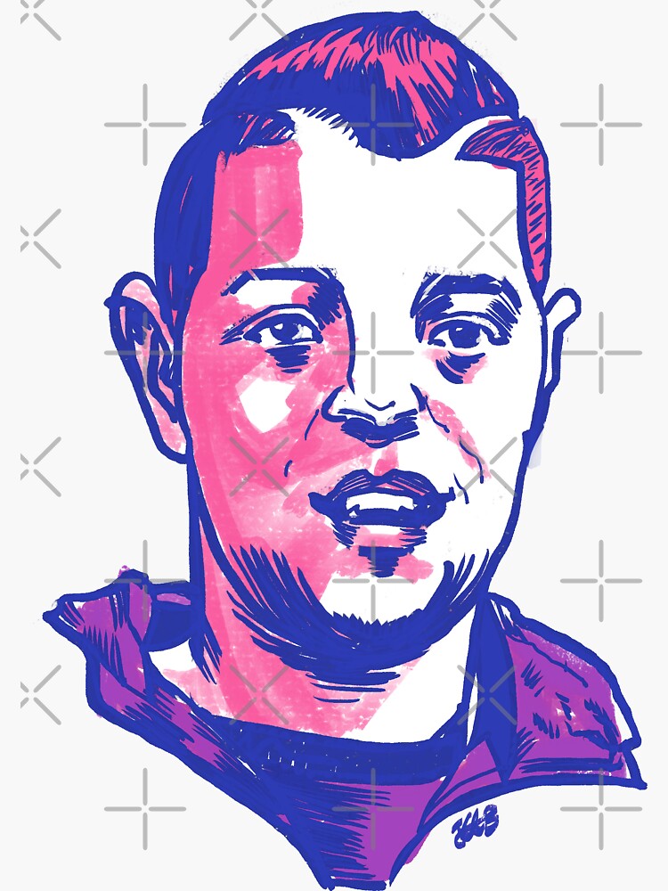 "Purple & Blue Portrait Series #1" Sticker by Art-By-Jeeb | Redbubble