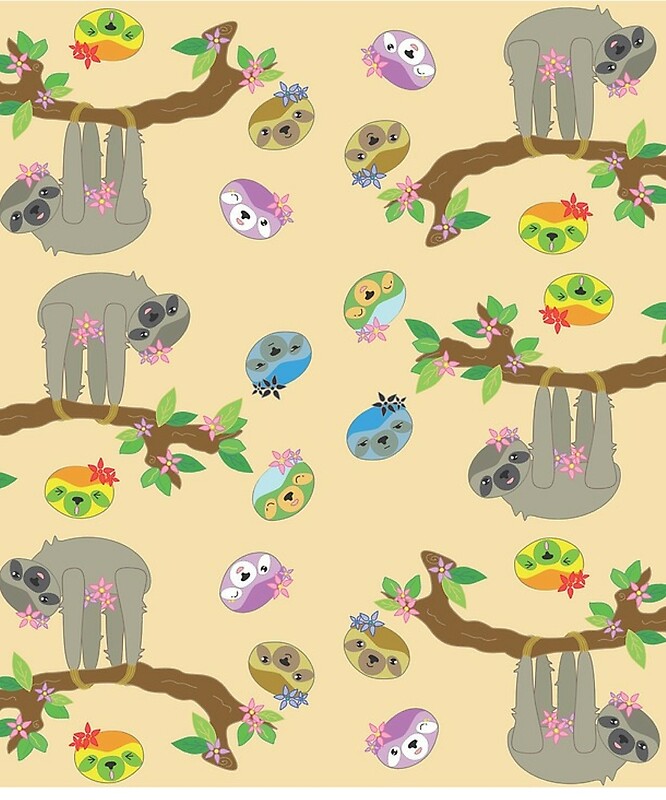 "Sloths Pattern" by FluffyTheDude | Redbubble