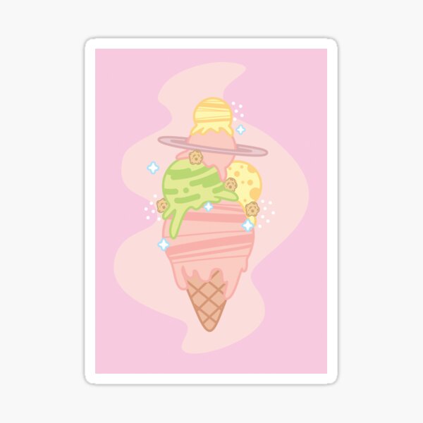 Pegatina «Helado galáctico Gráficos de pánico» de Panic-Graphics ...
