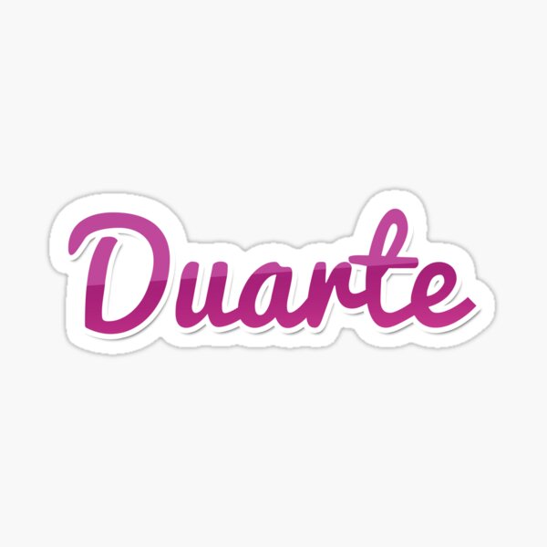 "Duarte" Sticker for Sale by rednready6 | Redbubble