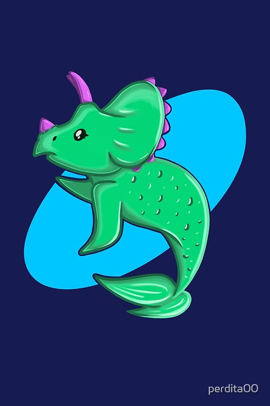 "Dino Mermaid - Triceratops" by perdita00 | Redbubble