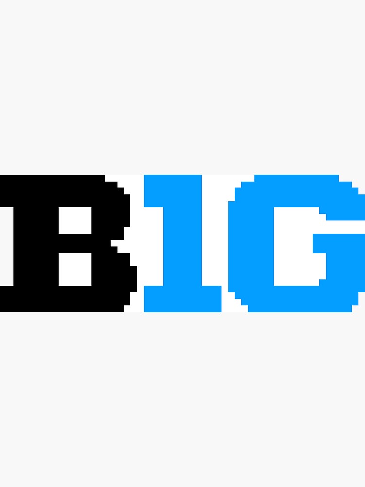 "Big 10, Retro 8-Bit Logo" Sticker by sirajcho | Redbubble