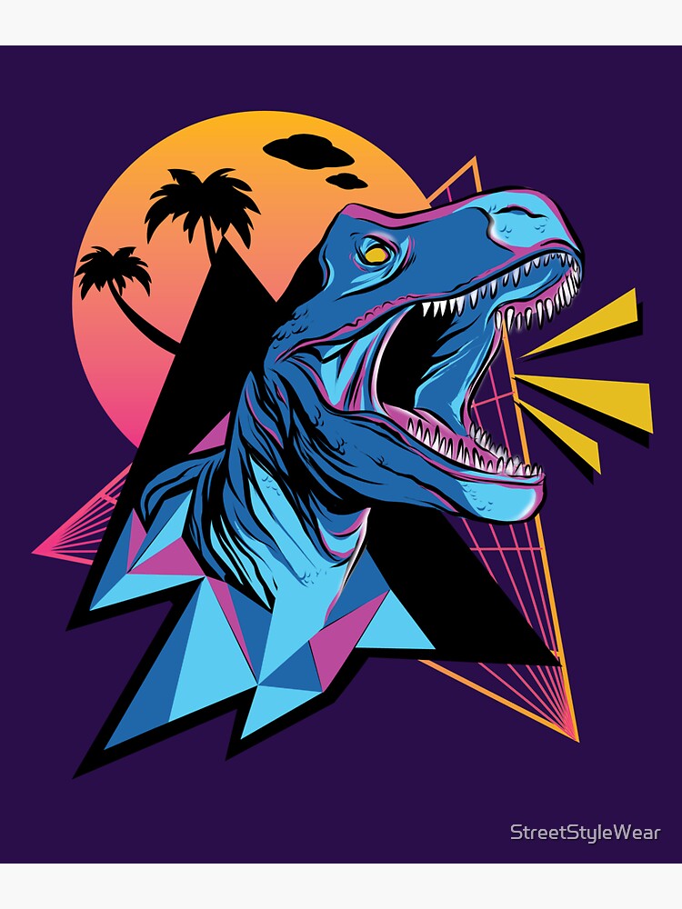 Pegatina «Rad T-Rex dinosaurio de neón» de StreetStyleWear | Redbubble