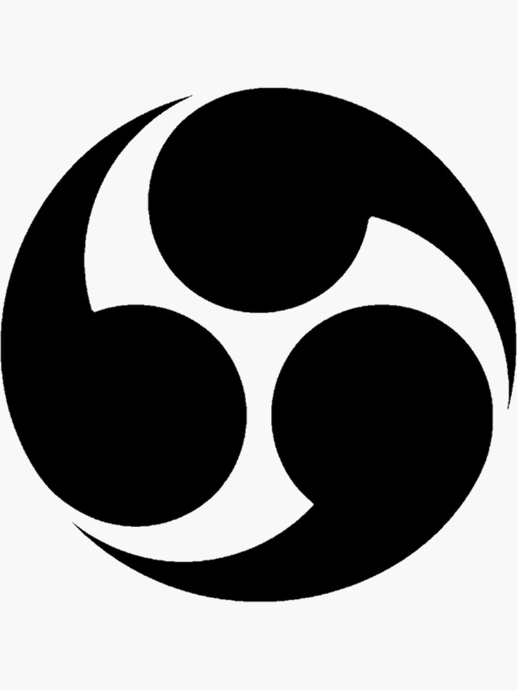 "KAMON hidari mitsudomoe" Sticker for Sale by ddmushi | Redbubble