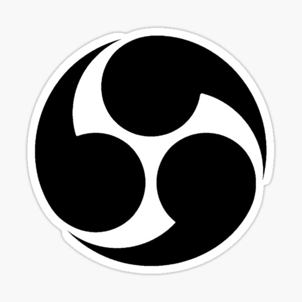 "KAMON hidari mitsudomoe" Sticker for Sale by ddmushi | Redbubble