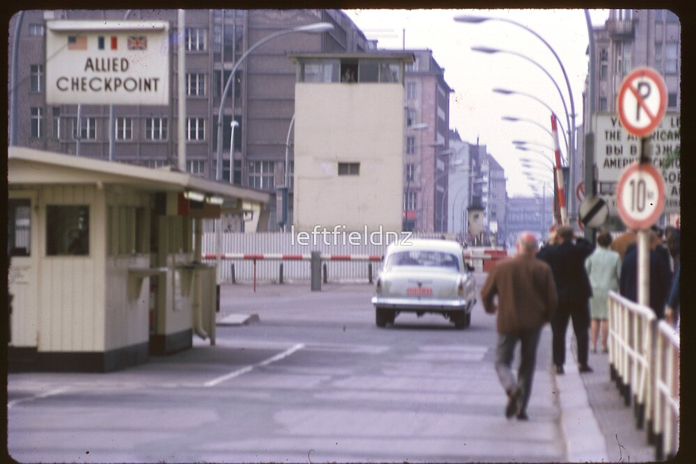 "Check Point Charlie, West Berlin, Germany 1970" by leftfieldnz | Redbubble