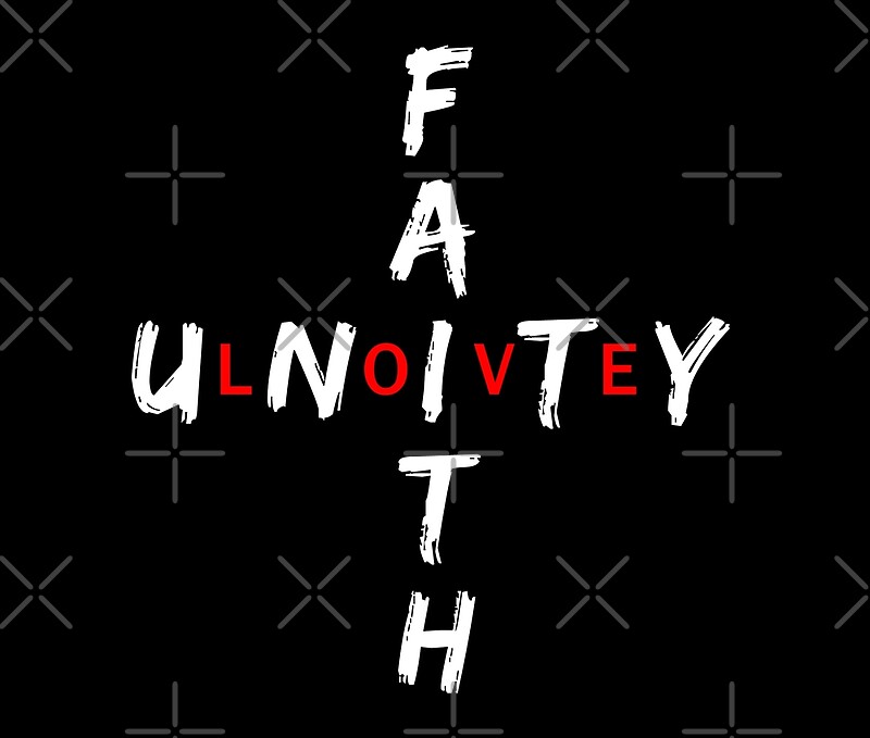"Faith, Unity And Love (Dark)" by 4wordsmovement | Redbubble