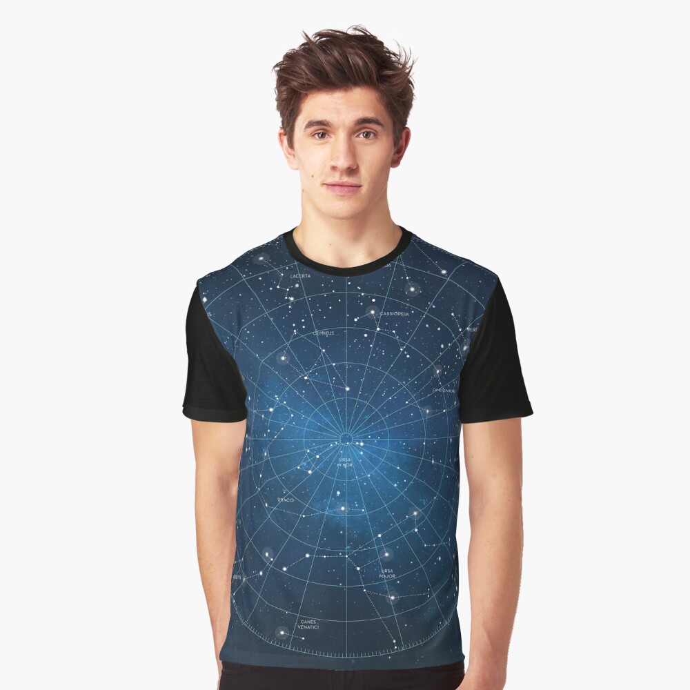 "Constellation Star Map" T-shirt for Sale by EarthMoonStars | Redbubble ...