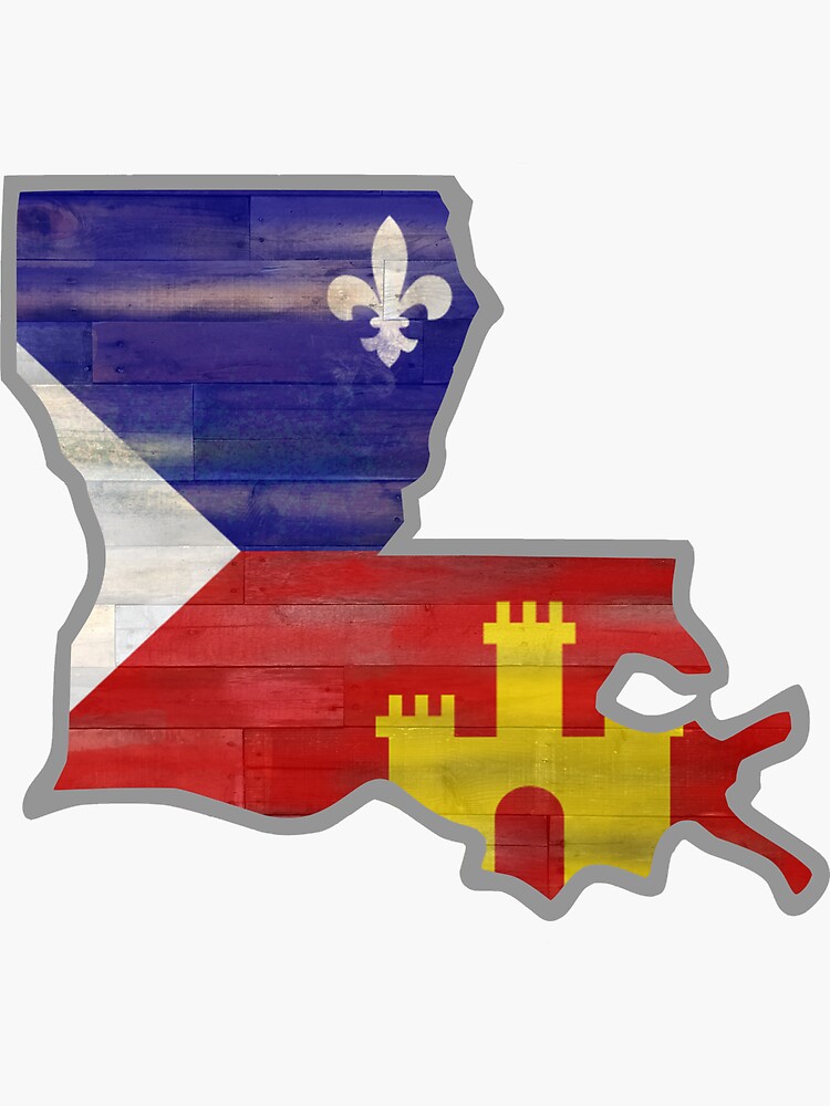 "Louisiana With Acadiana Flag " Sticker for Sale by BL3Designco | Redbubble