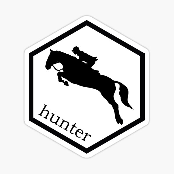 "Hunter Hex Sticker - Black and White" Sticker by aycaramba | Redbubble