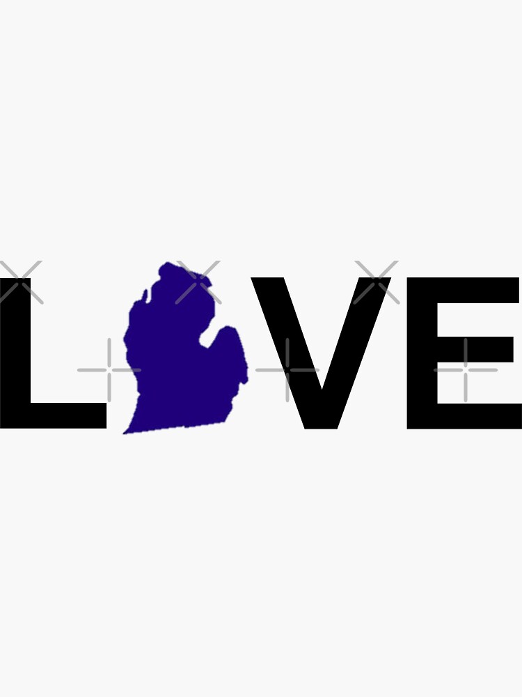 "Love Michigan" Sticker for Sale by drewsandler | Redbubble