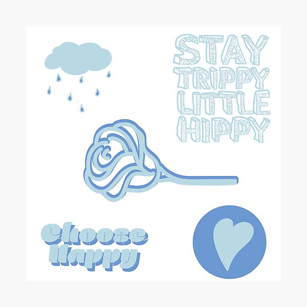 "Light Blue Aesthetic Pack - Cute sticker bundle" Photographic Print by ...