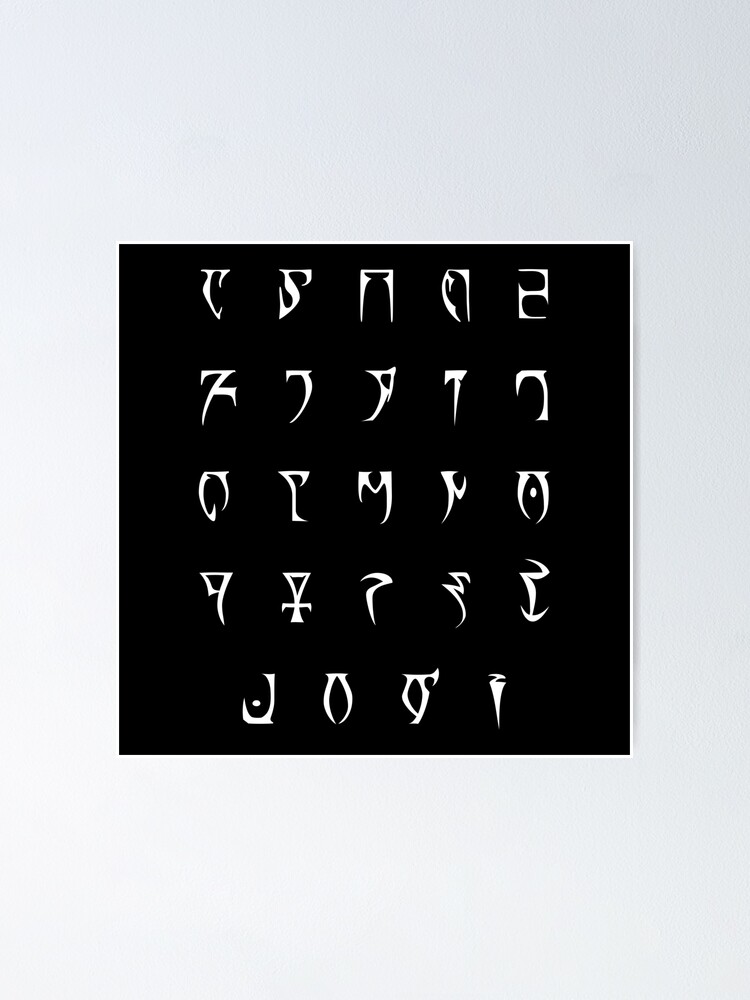 "Daedric Alphabet (Lore Friendly, No X or Y)" Poster for Sale by ...