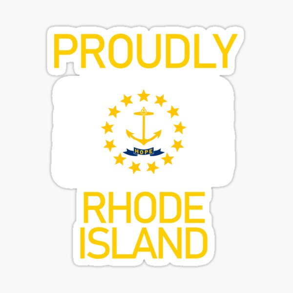 Pegatina «Orgullosamente diseño de la bandera del estado de Rhode ...