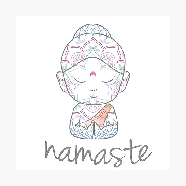 "Cute Buddha sending greetings The word 'Namaste' is a respectful ...