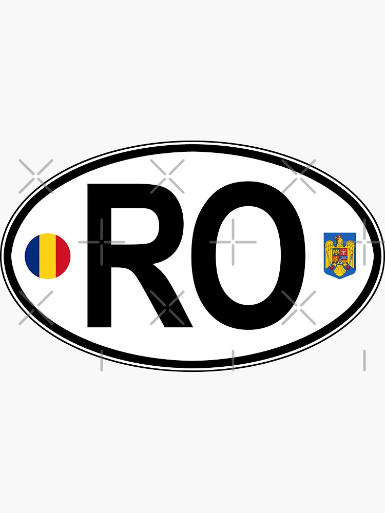 "Romania Oval Country Code Decal" Sticker for Sale by rogue-design ...