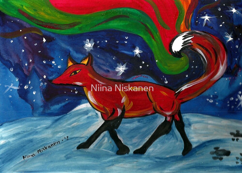 "Birth of Lights Legend of the Fire Fox " by Niina Niskanen | Redbubble