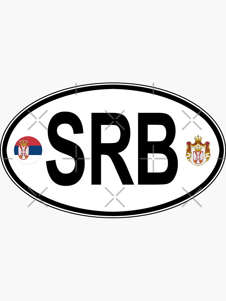 "Serbia Oval Country Code Decal" Sticker for Sale by rogue-design ...