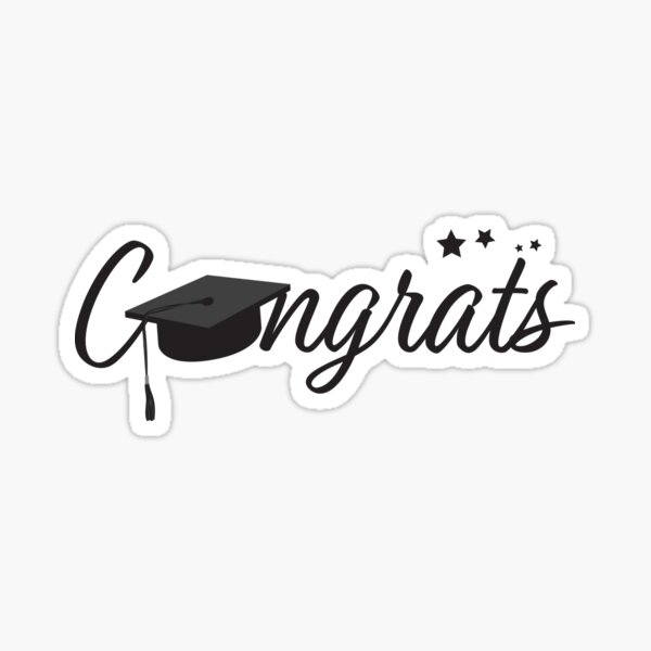 "Congrats Grad Greeting" Sticker for Sale by sigdesign | Redbubble