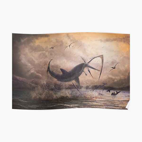 "Cretoxyrhina vs Pteranodon" Poster for Sale by MarkWitton | Redbubble