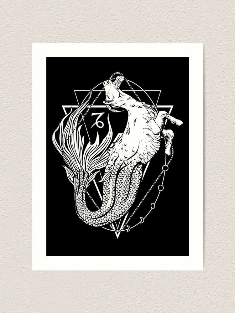 "Mermaid goat / Capricorn" Art Print by VonKowen | Redbubble