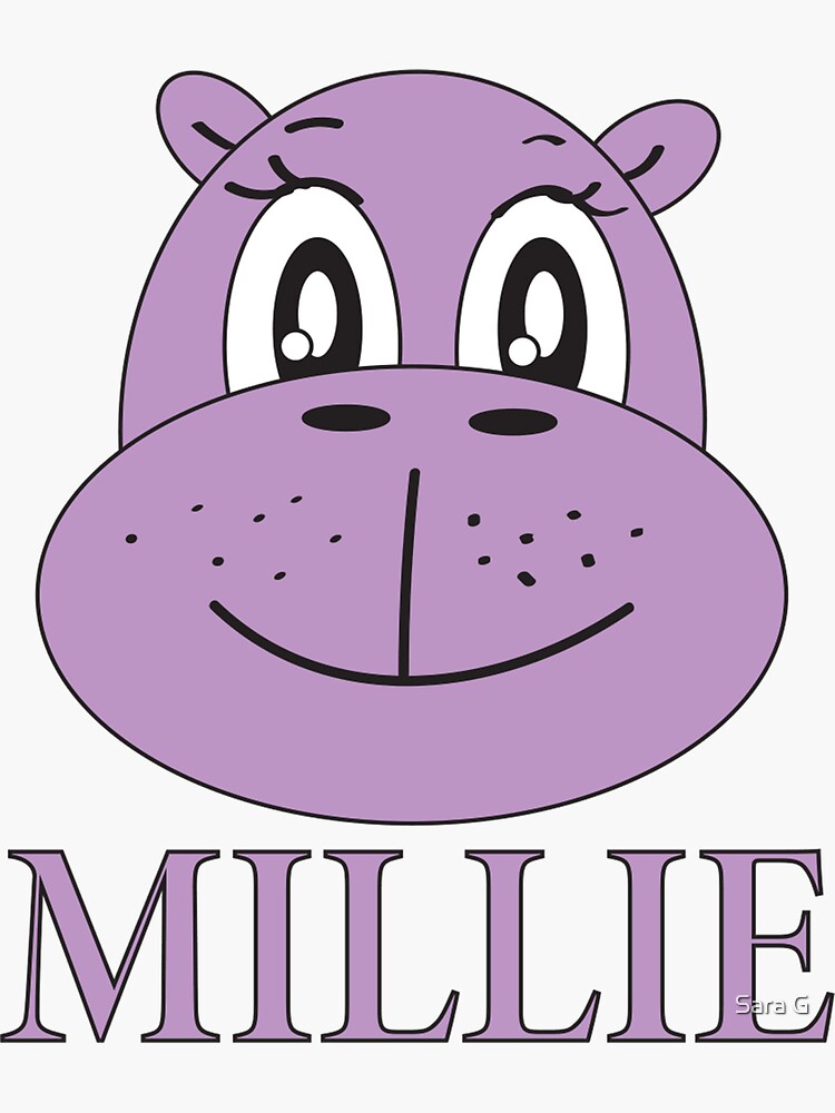"Millie's Head and Name" Sticker for Sale by SMGStudios32 | Redbubble