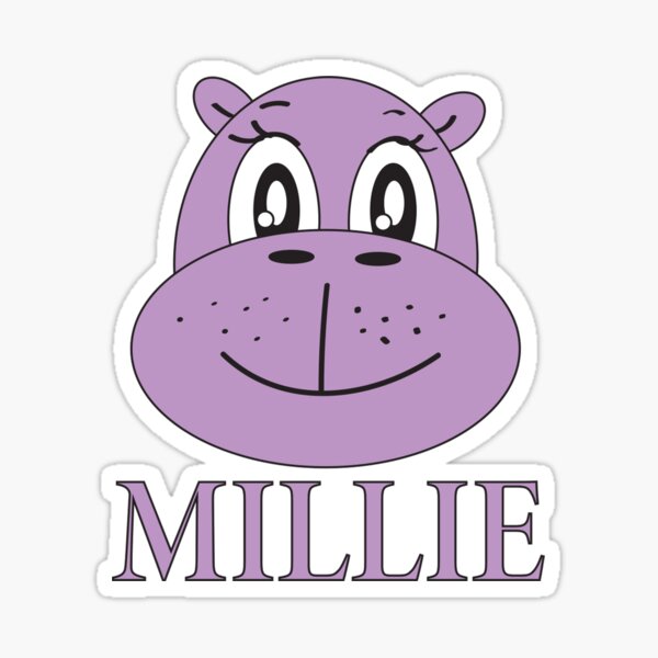 "Millie's Head and Name" Sticker for Sale by SMGStudios32 | Redbubble